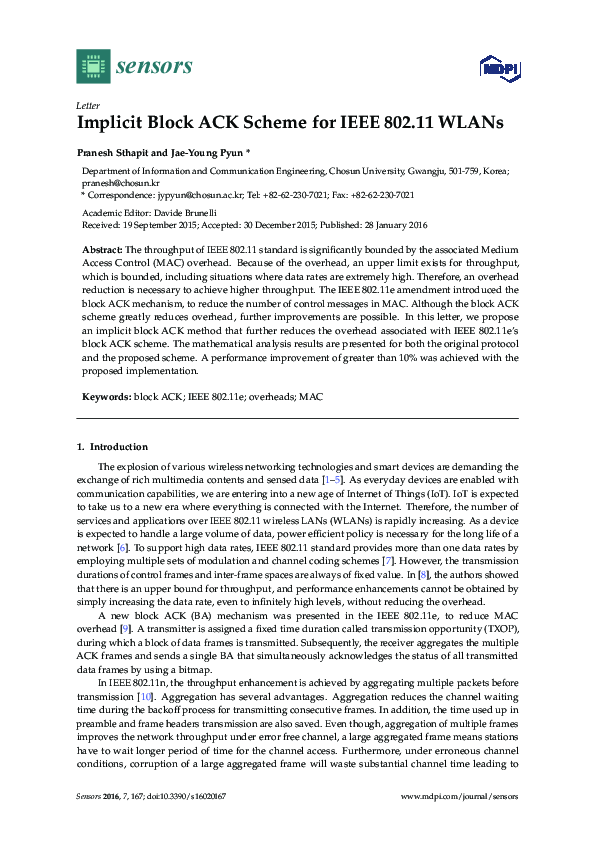(PDF) Implicit Block ACK Scheme for IEEE 802.11 WLANs