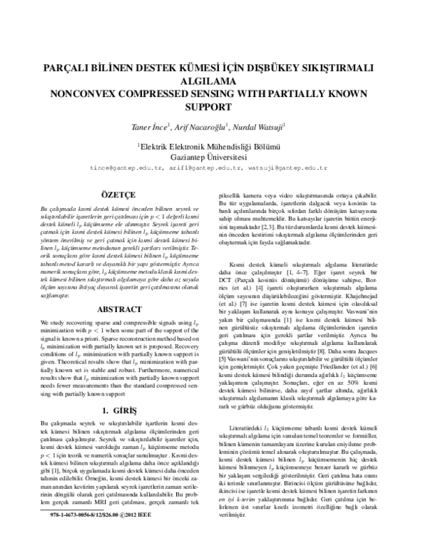 (PDF) Nonconvex compressed sensing with partially known support