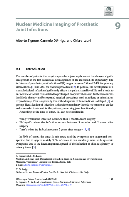 (PDF) Nuclear Medicine Imaging of Prosthetic Joint Infections