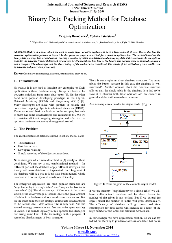 (PDF) Binary Data Packing Method for Database Optimization