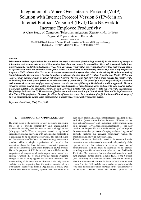 (PDF) Integration of a Voice Over Internet Protocol (VoIP) Solution with Internet Protocol ...