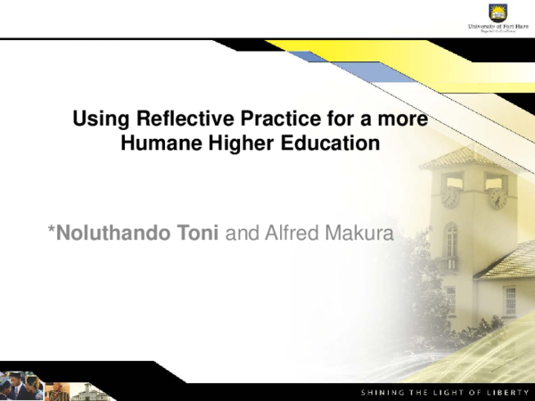 (PDF) Using Reflective Practice for a more Humane Higher Education