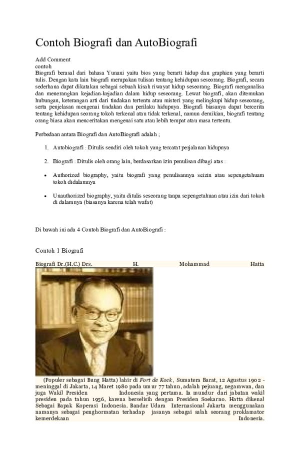 (DOC) Contoh Biografi dan AutoBiografi