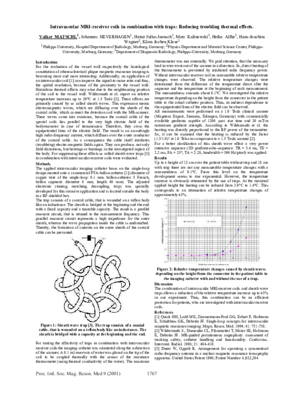(PDF) Intravascular MRI-receiver coils in combination with traps ...