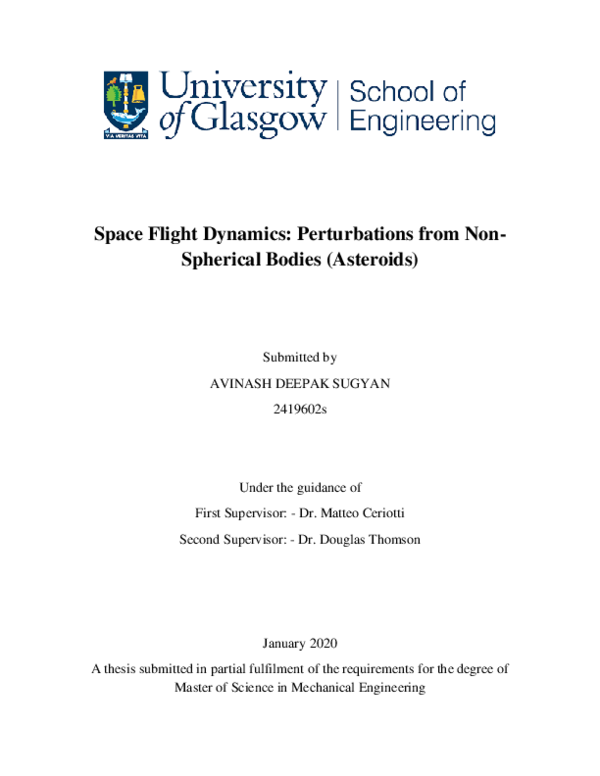 (PDF) Space Flight Dynamics: Perturbations from Non Spherical Bodies ...