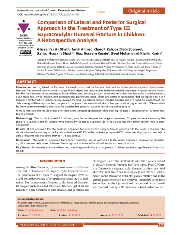 (PDF) Triceps-sparing Posterior Approach for Supracondylar Humeral ...