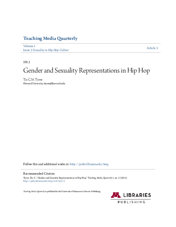 (PDF) Gender and Sexuality Representations in Hip Hop