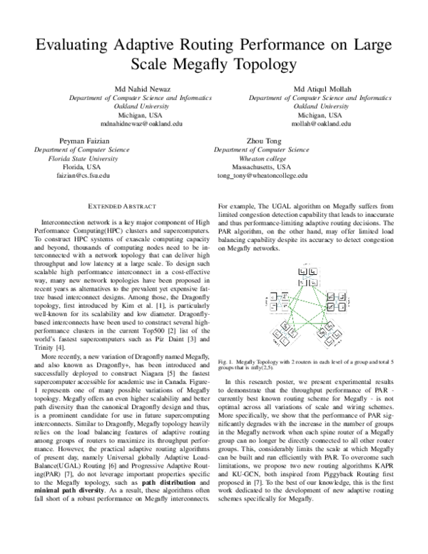 (PDF) Evaluating Adaptive Routing Performance on Large Scale Megafly ...