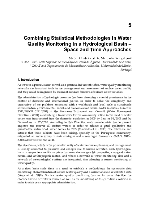 (PDF) Combining Statistical Methodologies in Water Quality Monitoring in a Hydrological Basin ...