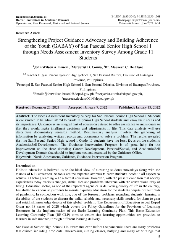 (PDF) Strengthening Project Guidance Advocacy and Building Adherence of ...