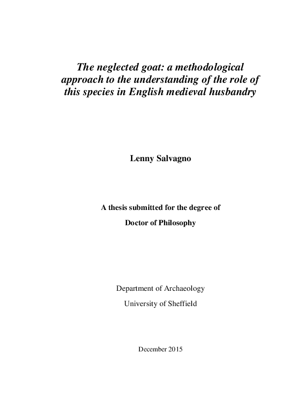 (PDF) The neglected goat : a methodological approach to the ...
