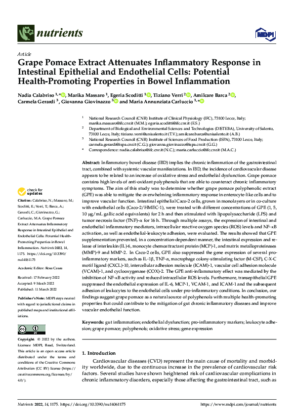 (PDF) Grape Pomace Extract Attenuates Inflammatory Response in ...