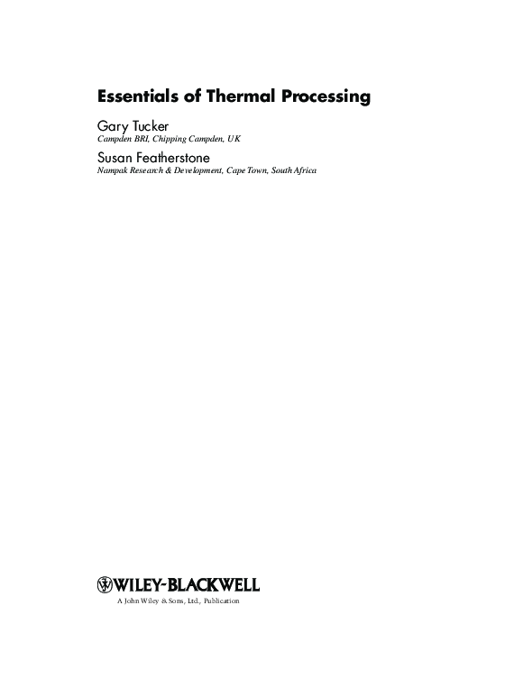 (PDF) Essentials of Thermal Processing
