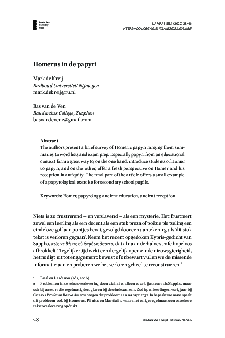 (PDF) Homerus in de papyri