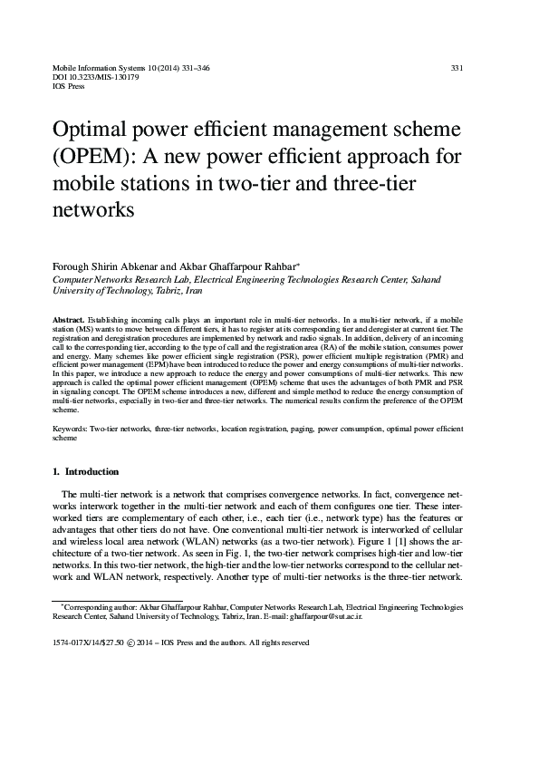 (PDF) Optimal Power Efficient Management Scheme (OPEM): A New Power ...
