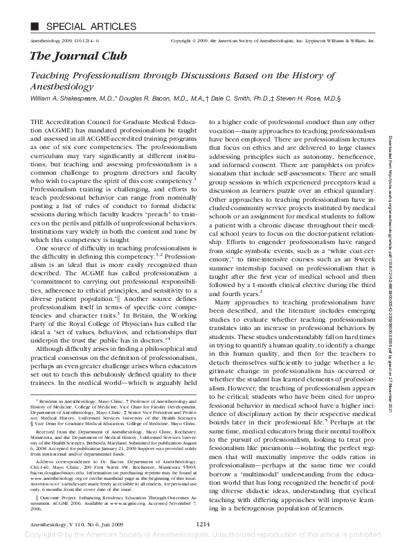 (PDF) The Journal Club