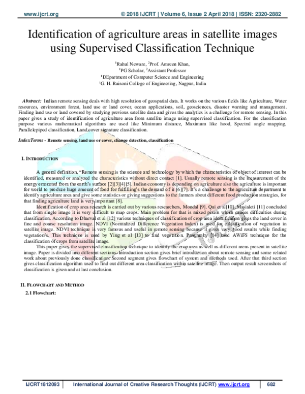 Identification of agriculture areas in satellite images using ...