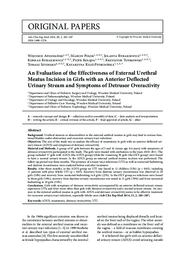 (PDF) An Evaluation of the Effectiveness of External Urethral Meatus ...
