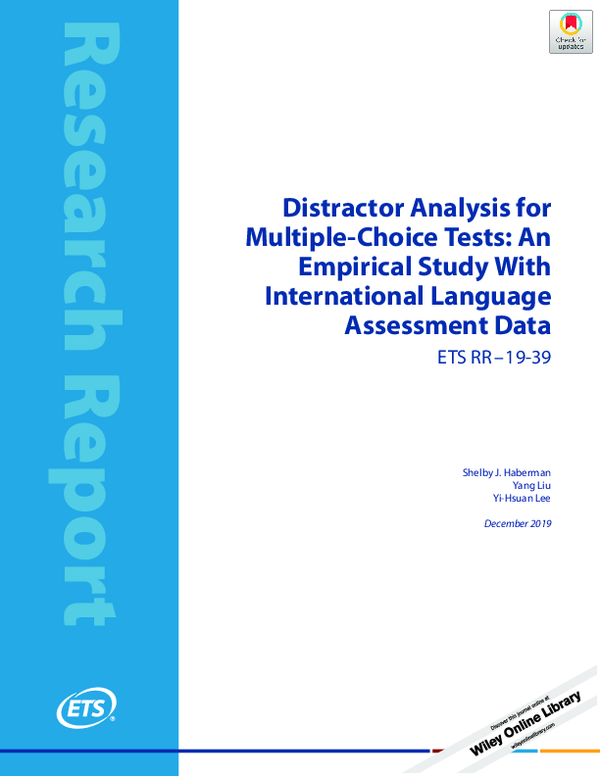 (PDF) Distractor Analysis for Multiple‐Choice Tests: An Empirical Study ...