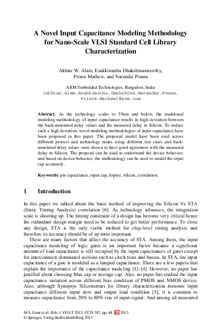 (PDF) A Novel Input Capacitance Modeling Methodology for Nano-Scale ...