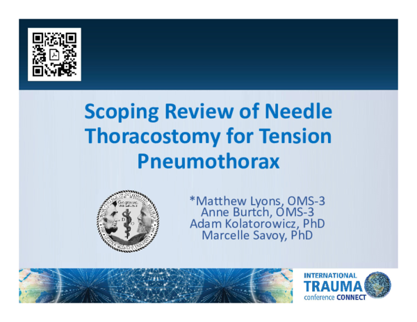 (PDF) Scoping Review of Needle Thoracostomy for Tension Pneumothorax