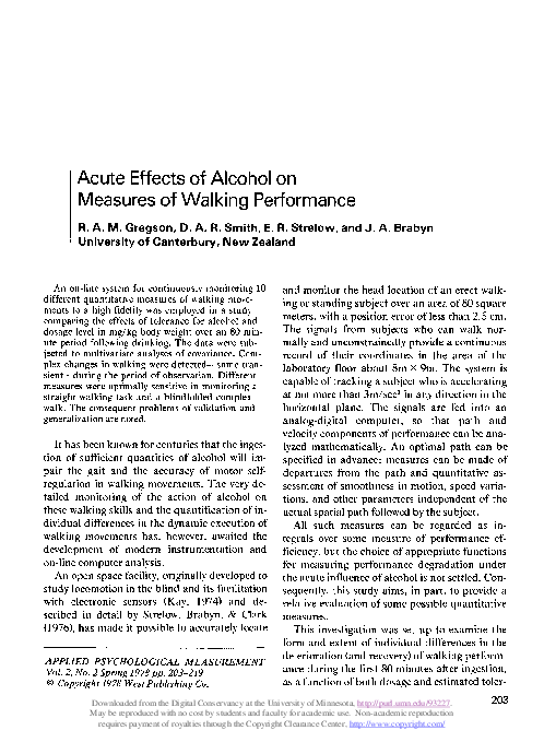 (PDF) Acute Effects of Alcohol on Measures of Walking Performance ...