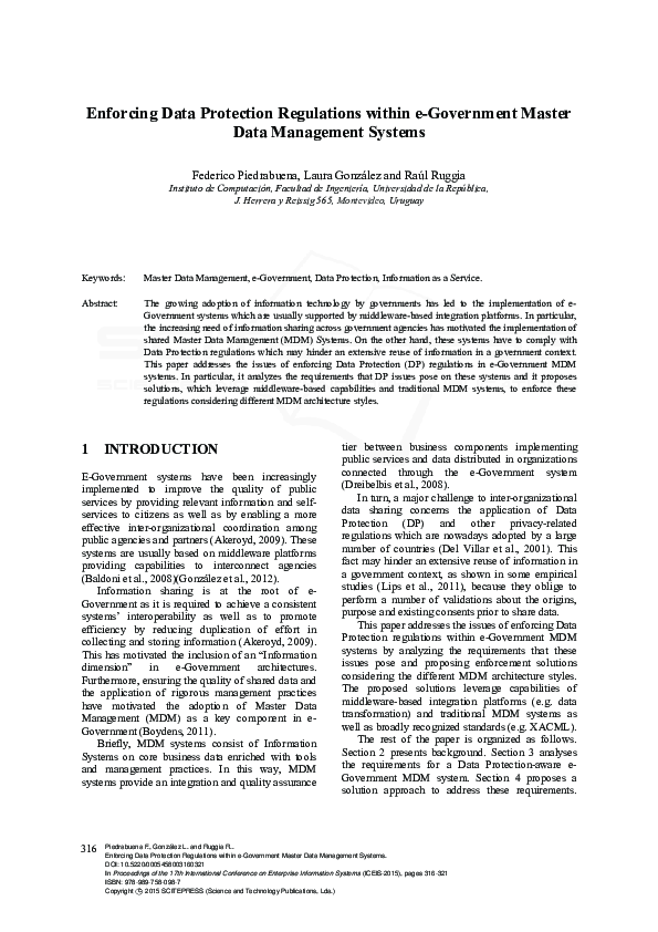 (PDF) Enforcing Data Protection Regulations within e-Government Master ...