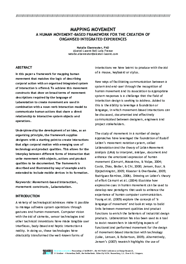 (PDF) Mapping Movement: A Human Movement-based Framework for the ...