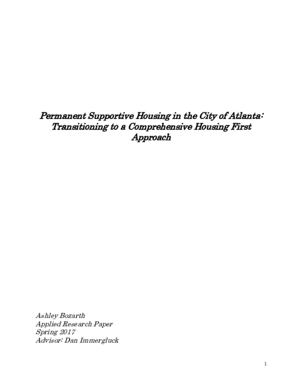 (PDF) Permanent Supportive Housing in the City of Atlanta ...