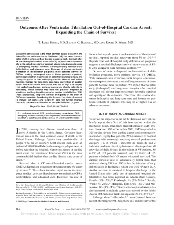 (PDF) Outcomes after ventricular fibrillation out-of-hospital cardiac ...