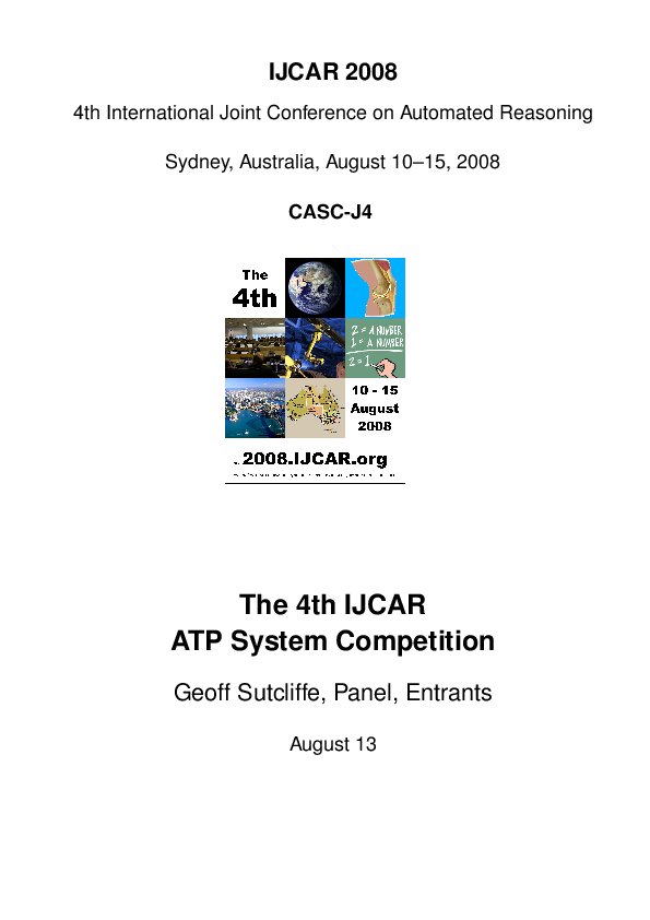 (PDF) CASC-J4 The 4th IJCAR ATP System Competition