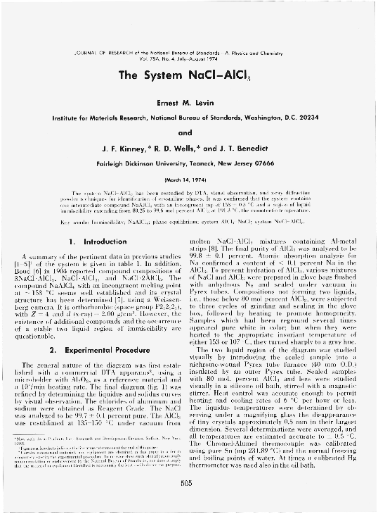 (PDF) The system NaCl-AlCl3