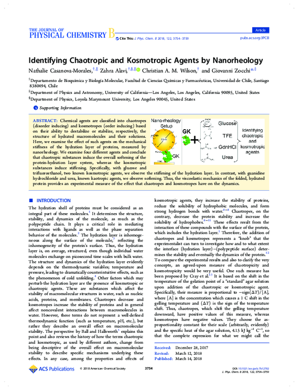 (PDF) Identifying Chaotropic and Kosmotropic Agents by Nanorheology