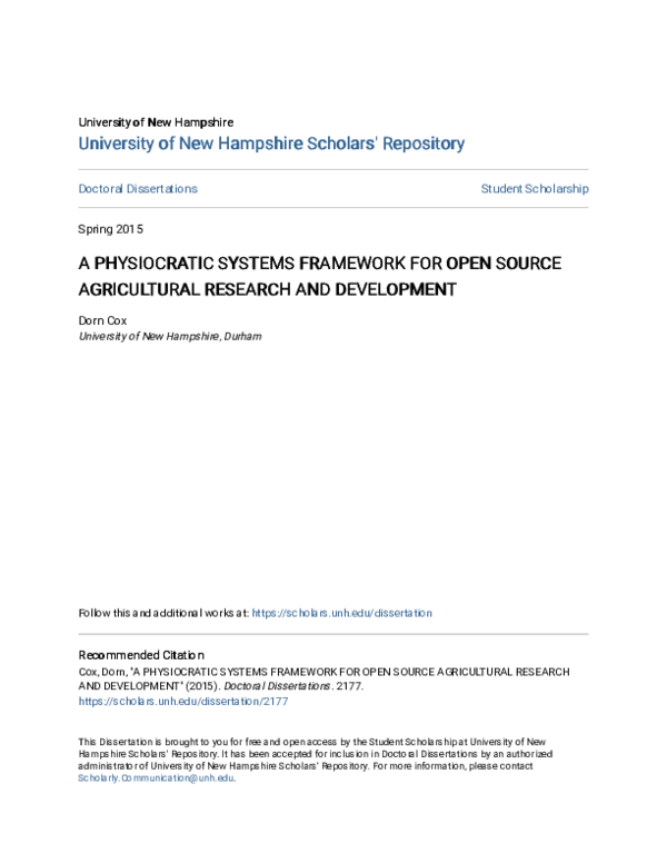 (PDF) A physiocratic systems framework for open source agricultural ...