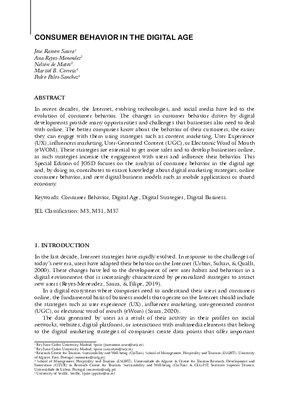 (PDF) Consumer Behavior In The Digital Age