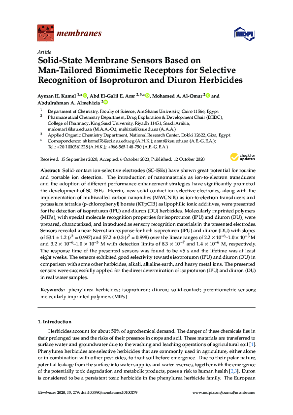 (PDF) Solid-State Membrane Sensors Based on Man-Tailored Biomimetic ...