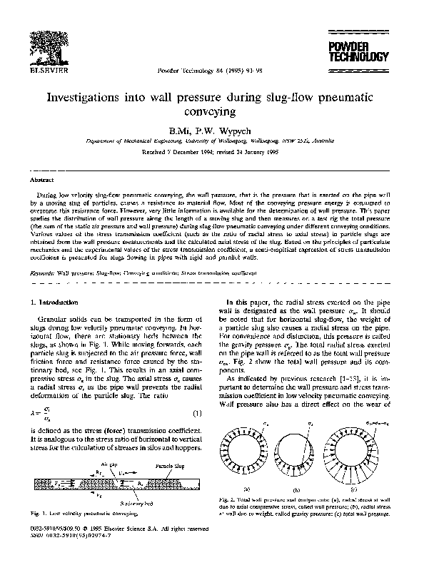 (PDF) Investigations into wall pressure during slug-flow pneumatic ...