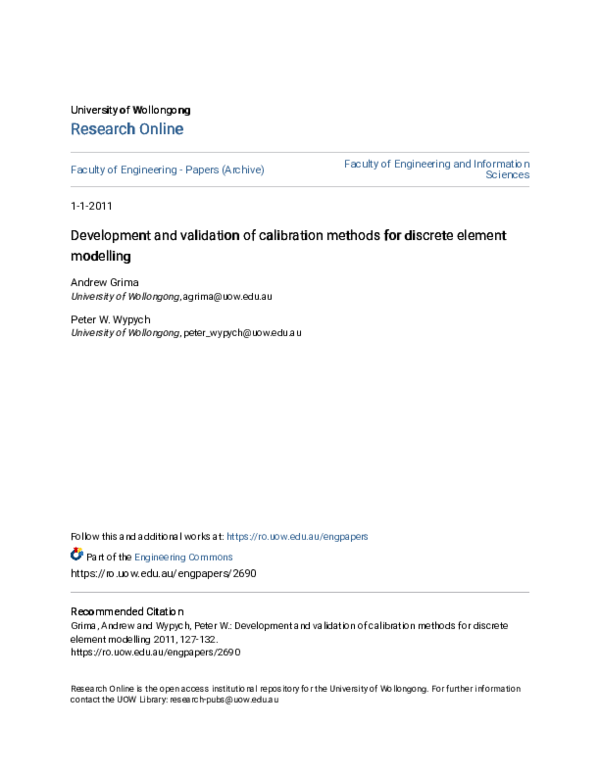 Pdf Development And Validation Of Calibration Methods For Discrete