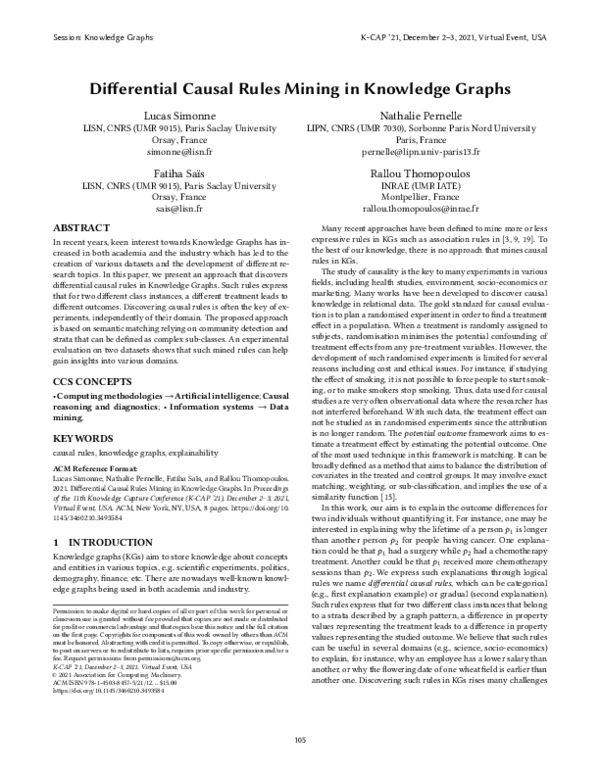 (PDF) Differential Causal Rules Mining in Knowledge Graphs