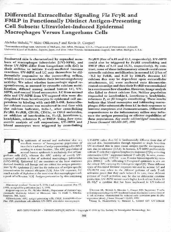 (PDF) Differential Extracellular Signaling Via FcgammaR and FMLP in ...