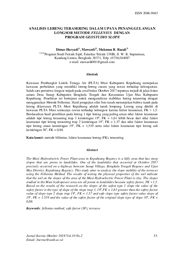 (PDF) Analisis Lereng Terasering Dalam Upaya Penanggulangan Longsor ...