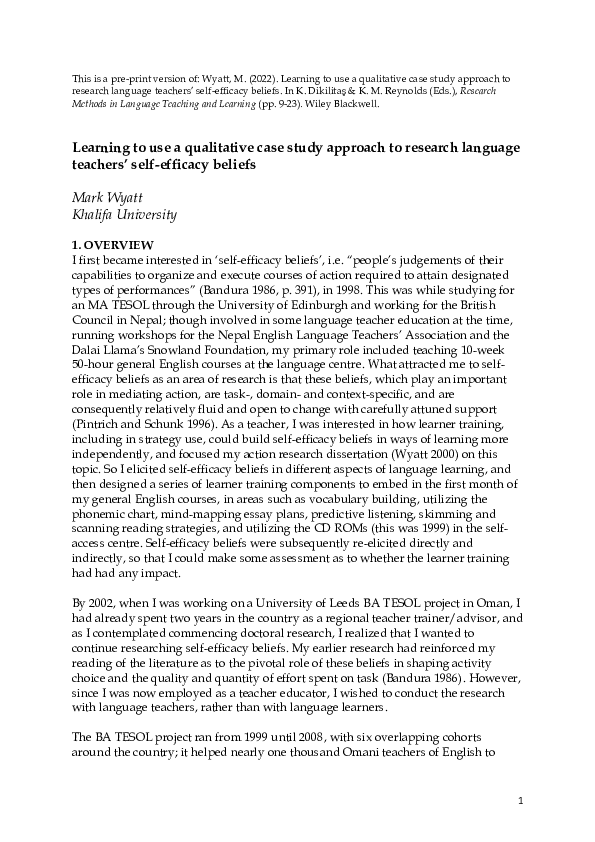 (PDF) Learning to use a qualitative case study approach to research ...
