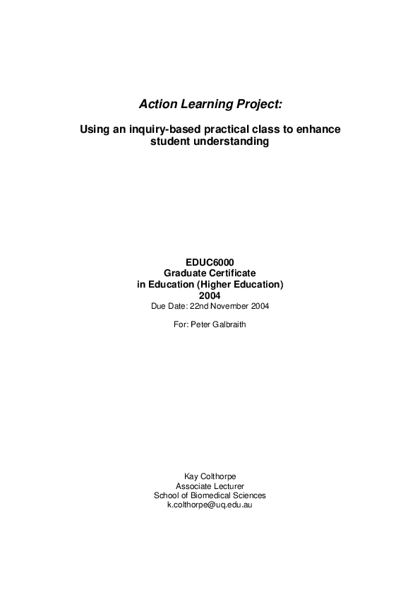 (PDF) Action Learning Project