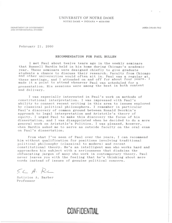 (PDF) Letters of recommendation—including superseded letters