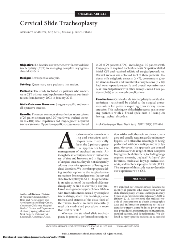 (PDF) Cervical Slide Tracheoplasty