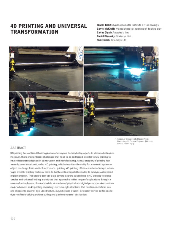 (PDF) 4D Printing and Universal Transformation