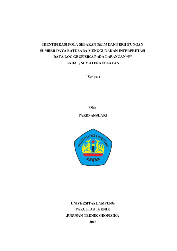 (PDF) Identifikasi Pola Sebaran Seam Dan Perhitungan Sumber Daya ...