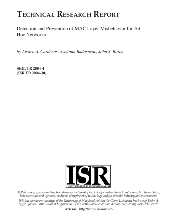 (PDF) Detection and prevention of MAC layer