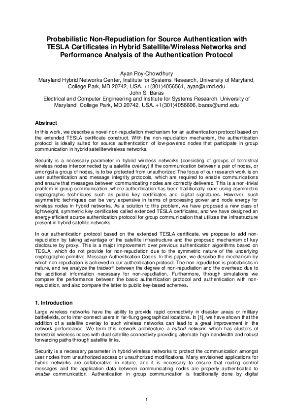 (PDF) Probabilistic Non-Repudiation for Source Authentication with ...