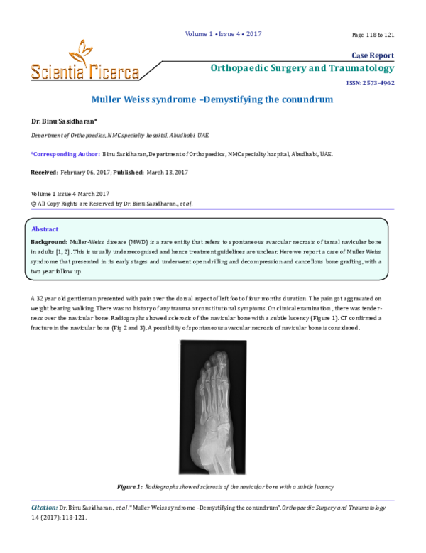 (PDF) Orthopaedic Surgery and Traumatology Case Report